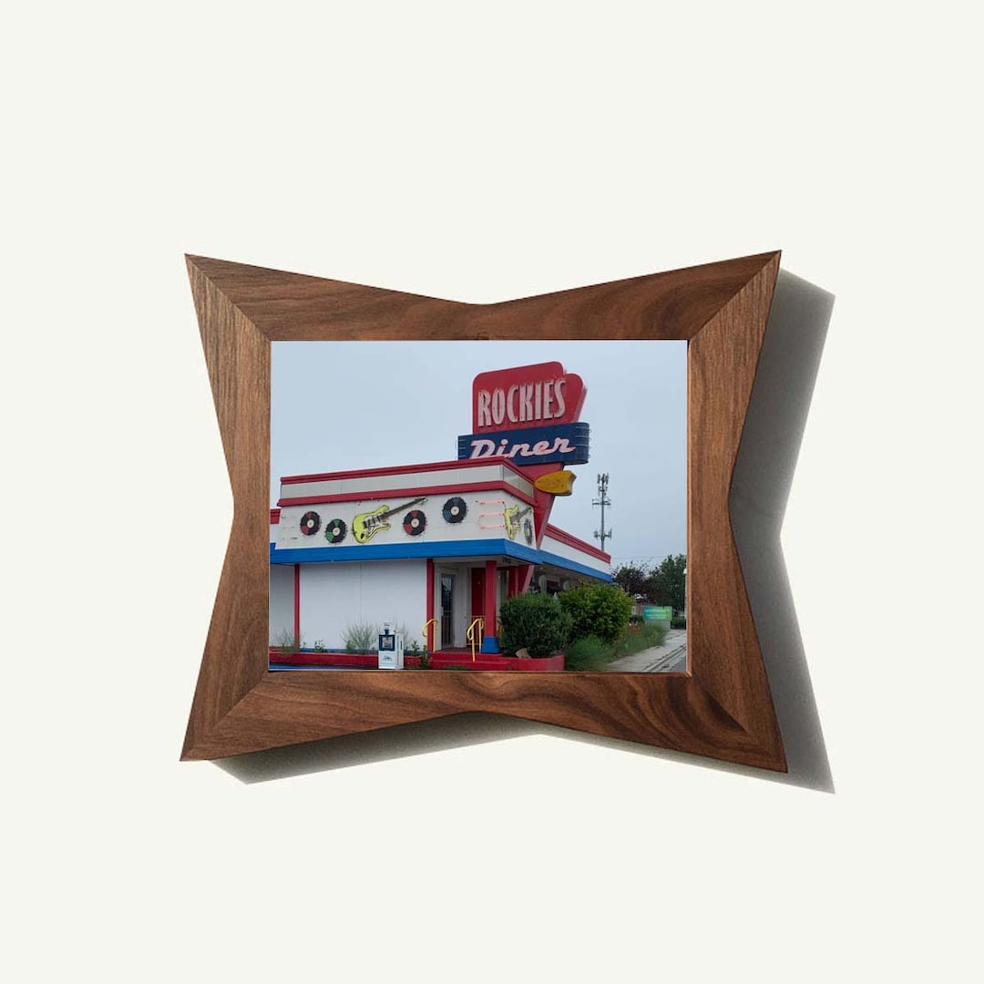 Retro Star Frame – Walnut Mid Century Modern Picture Frame, Handmade in ...