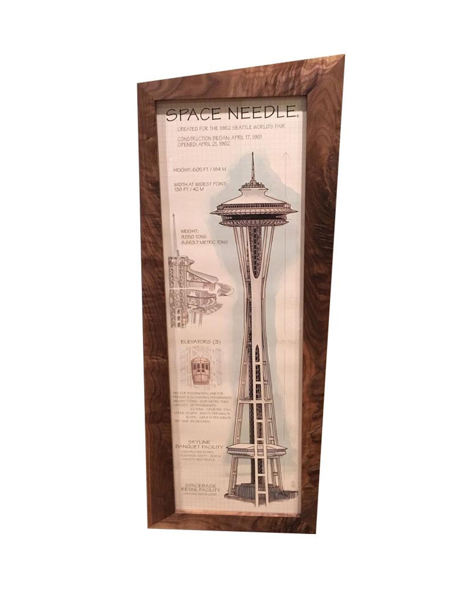 Handmade Trapezoid Walnut Picture Frame: Mid Century Modern Geometric ...