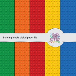 Building Blocks Inspired Digital Paper, Backgrounds - Etsy