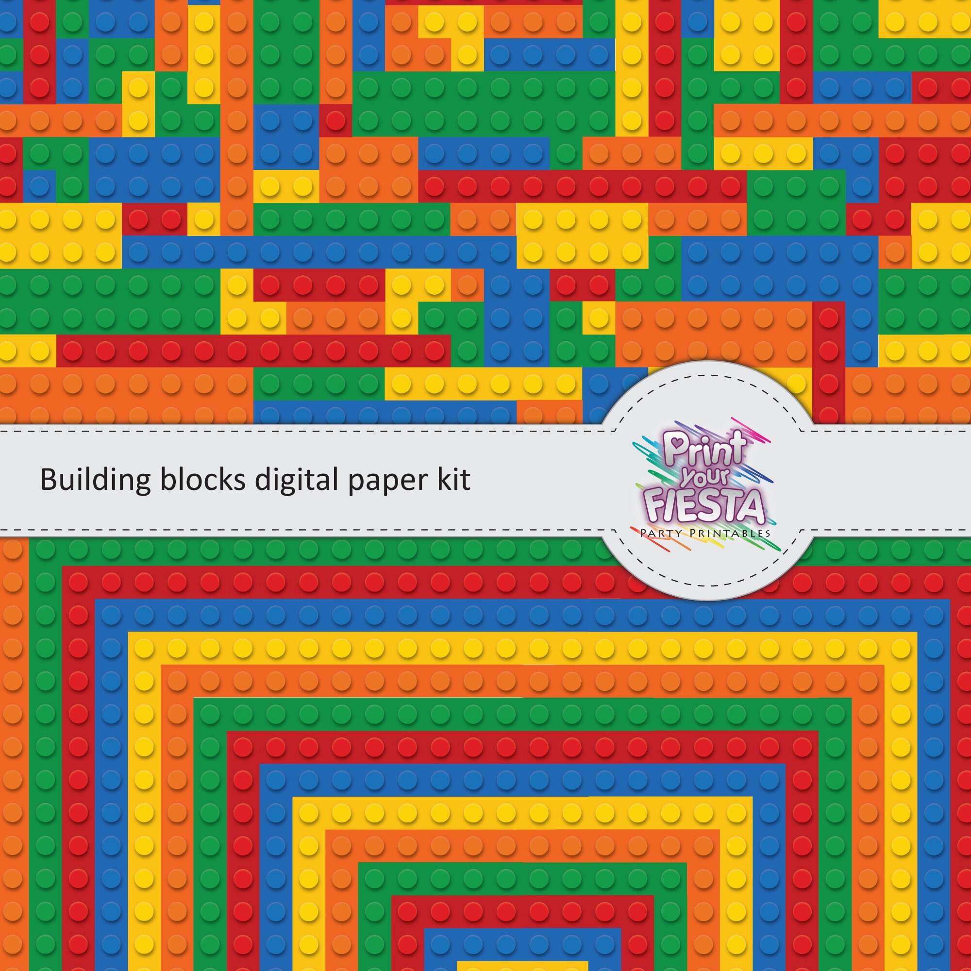 Building Blocks Inspired Digital Paper, Backgrounds - Etsy