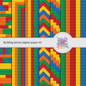 Building Blocks Inspired Digital Paper, Backgrounds - Etsy