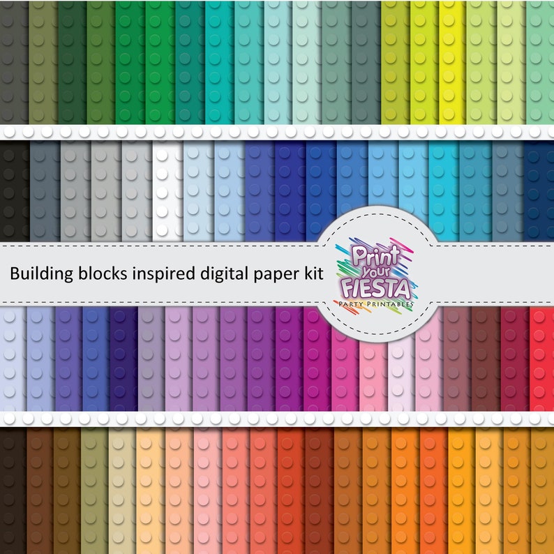 Building Block Inspired Digital Paper Mega Bundle - Toy Bricks Pattern ...