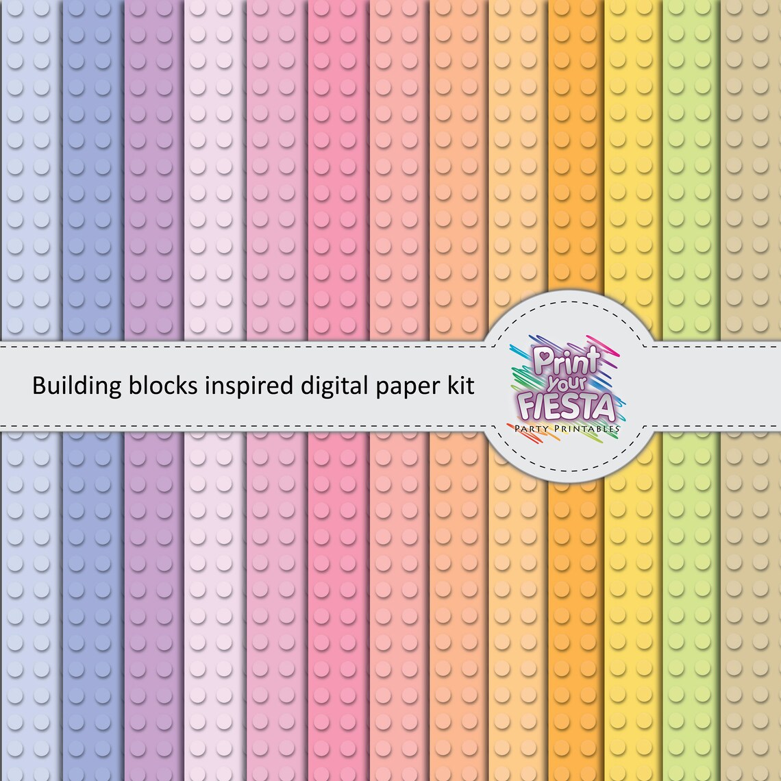 100 Colors Building Blocks Inspired Digital Paper, Backgrounds - Etsy