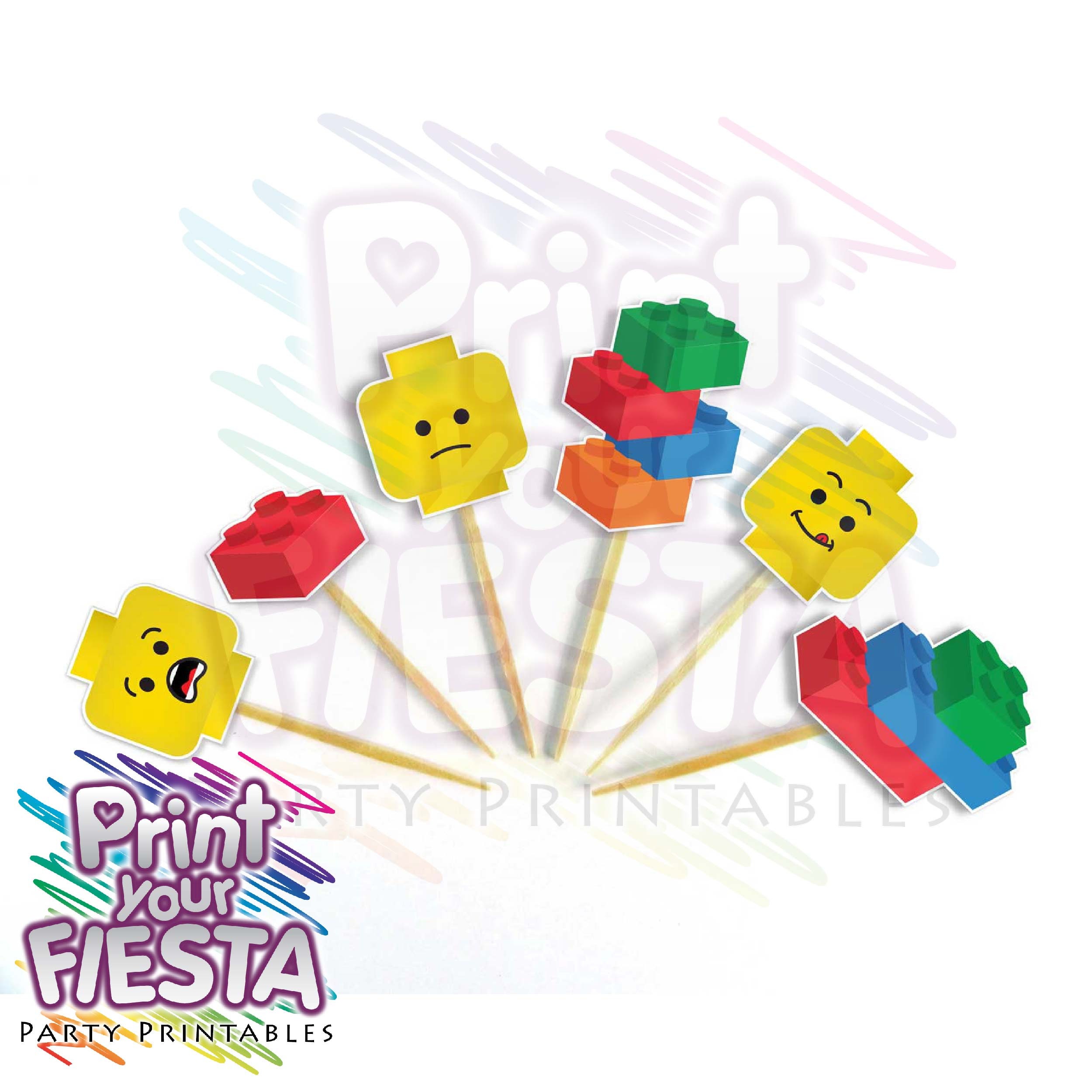 Building Blocks Inspired Cupcake Toppers - Etsy