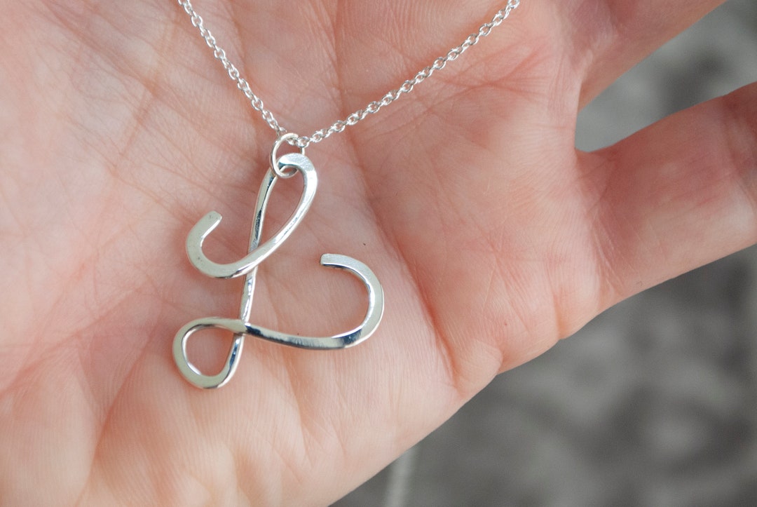 Silver Monogram Pendant, Initial Pendant, Monogram Necklace, Monogram ...