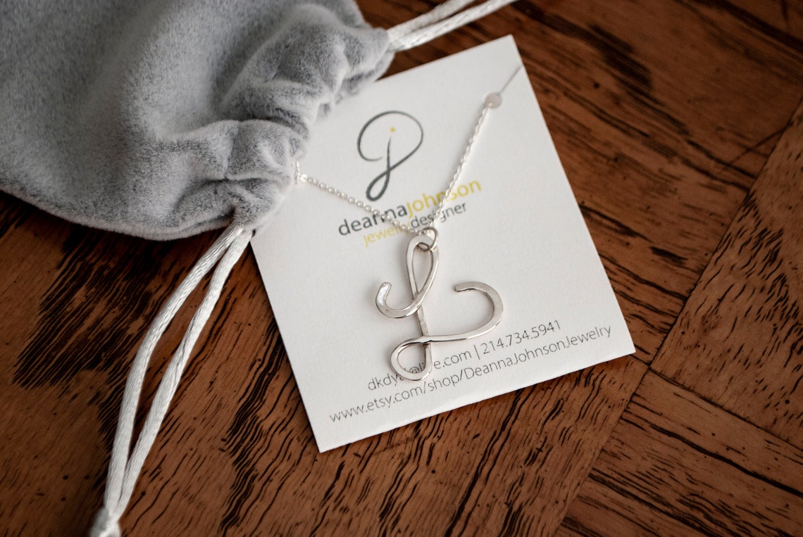 Silver Monogram Pendant, Initial Pendant, Monogram Necklace, Monogram ...