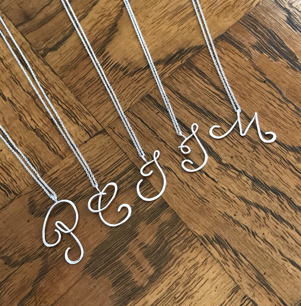Silver Monogram Pendant Initial Pendant Monogram Necklace - Etsy