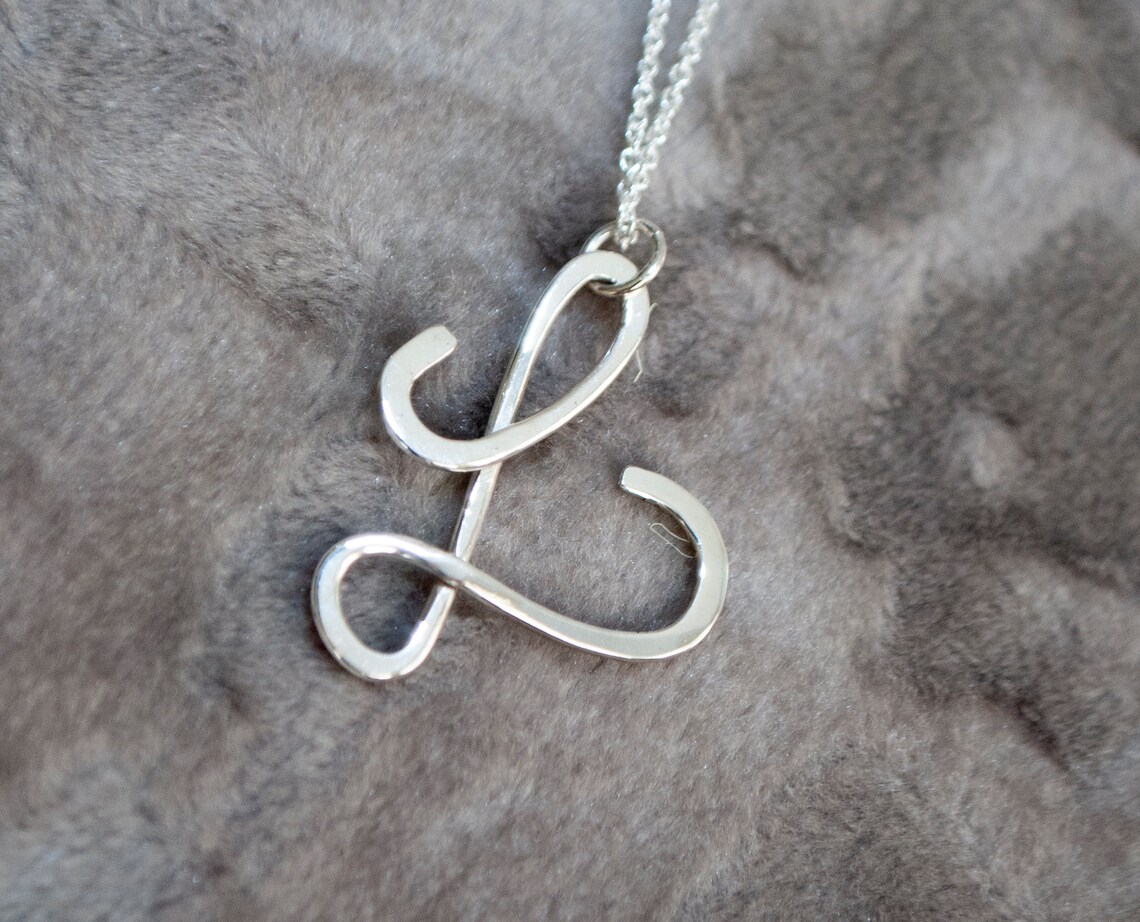 Silver Monogram Pendant, Initial Pendant, Monogram Necklace, Monogram ...