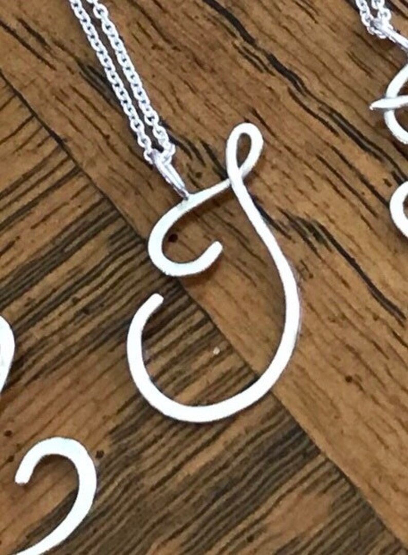 Silver Monogram Pendant Initial Pendant Monogram Necklace - Etsy