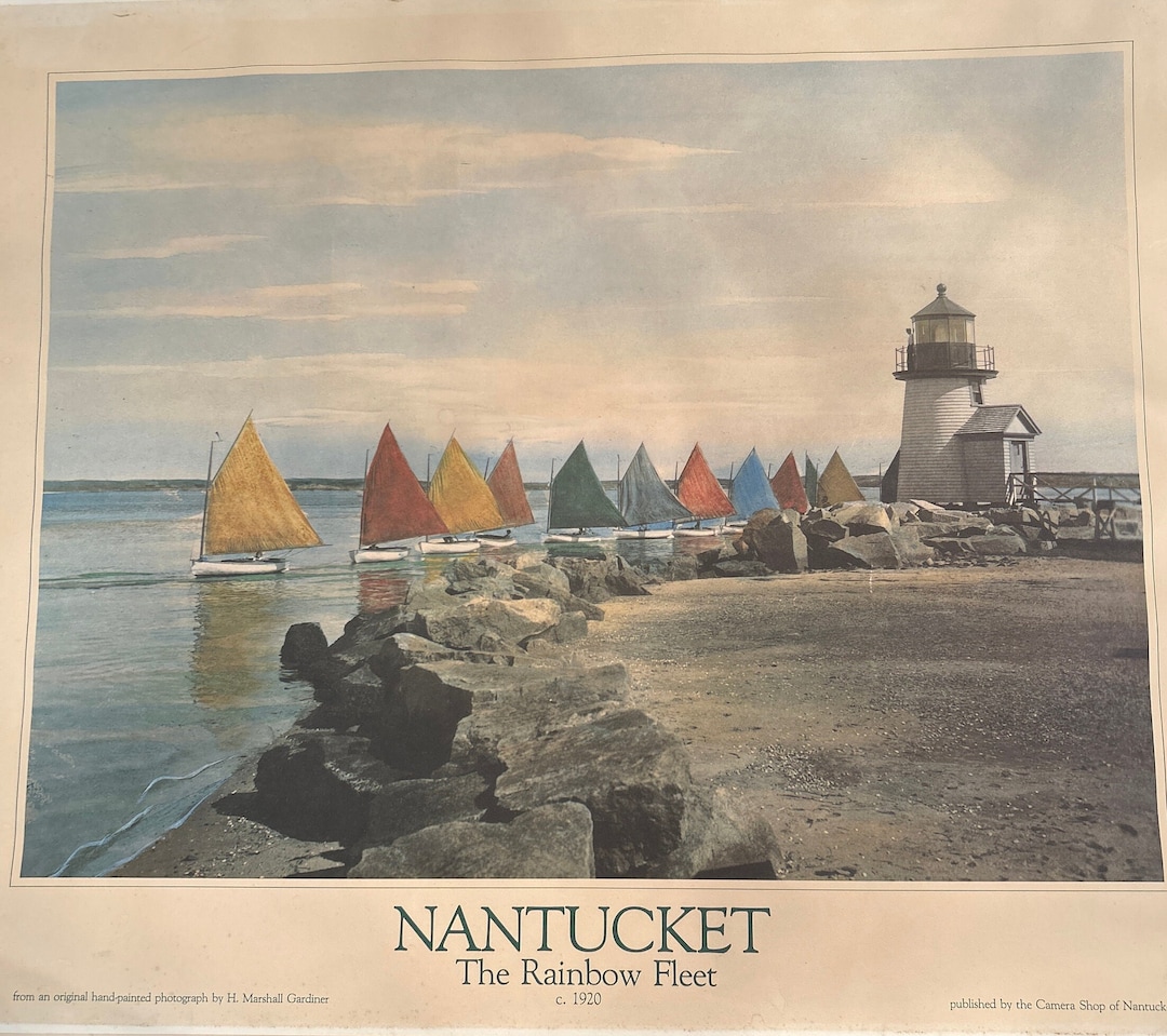 Vintage Nantucket the Rainbow Fleet Poster 1984 Brant Point - Etsy
