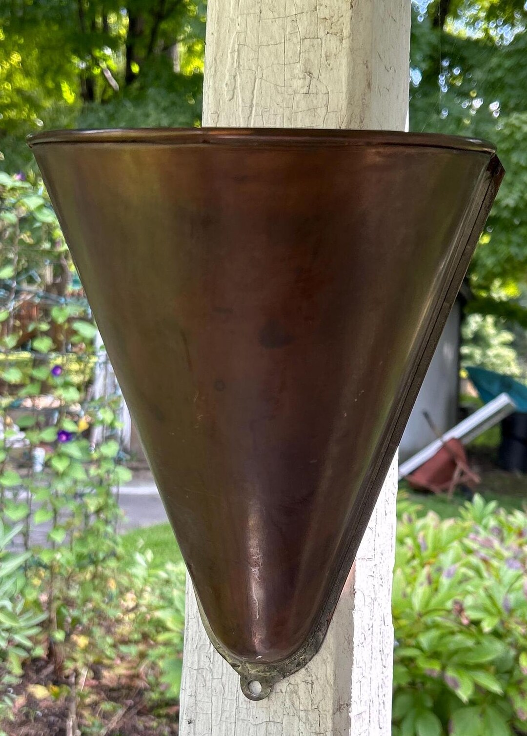 Copper Wall Pocket Garden Flower Vase Cone Vase Wall Vase Vintage - Etsy