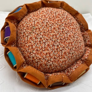 Vintage Large Round Pin Cushion With Thread Spools - Etsy