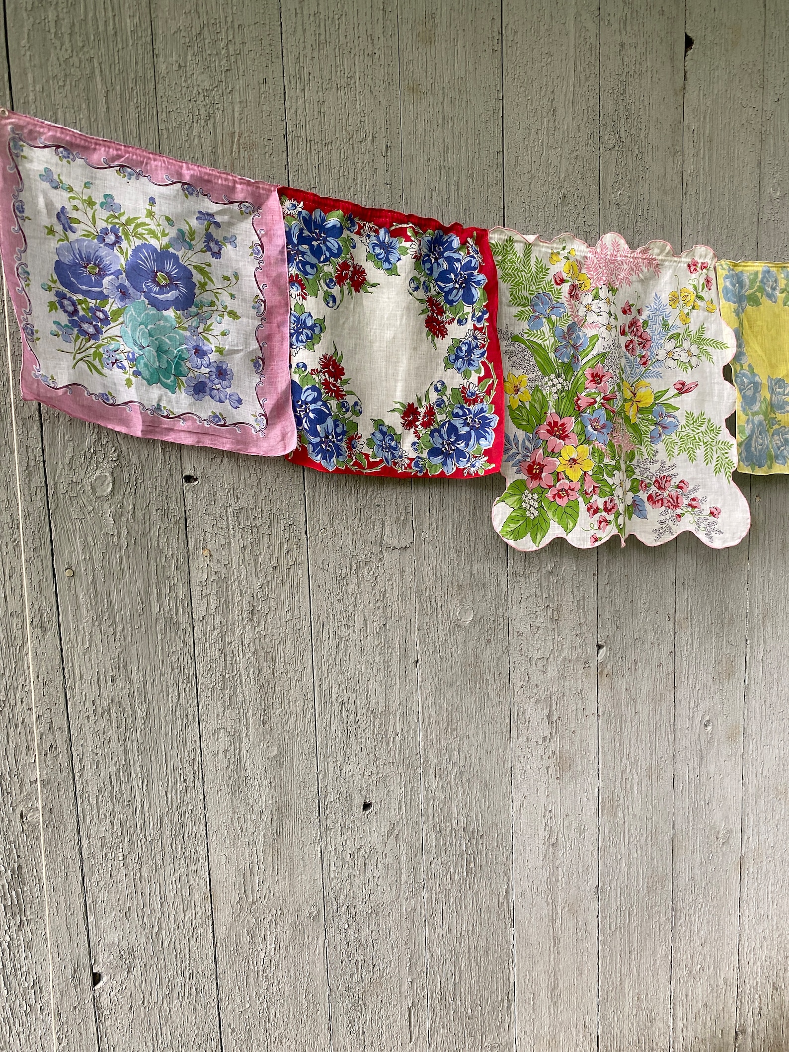 Vintage Hankie Garland Banner Bunting Valance - Etsy