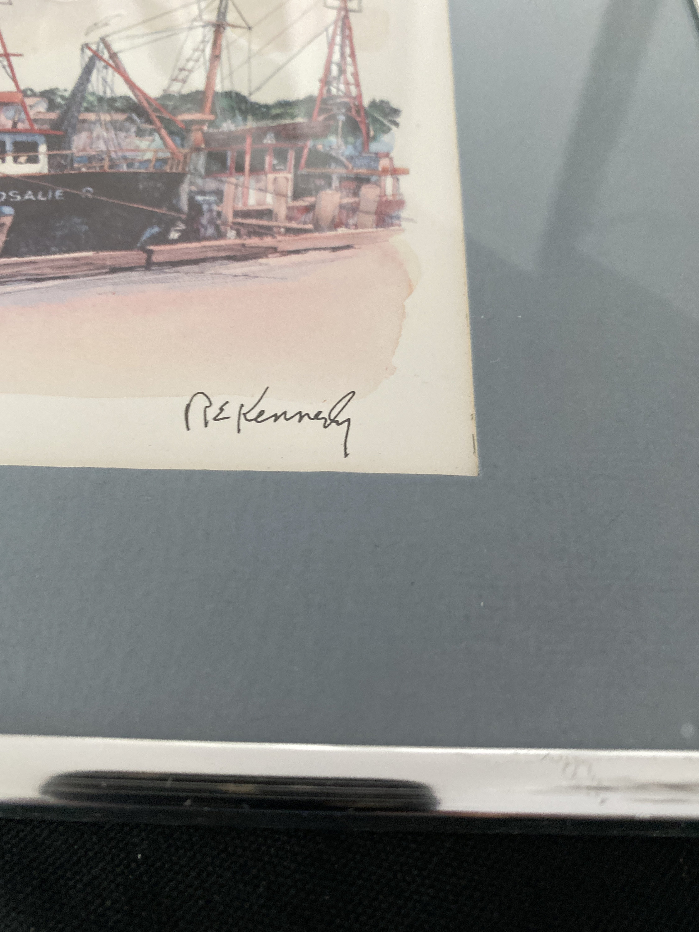 Watercolor by Artist R E Kennedy View of the Waterfront at Hyannis ...