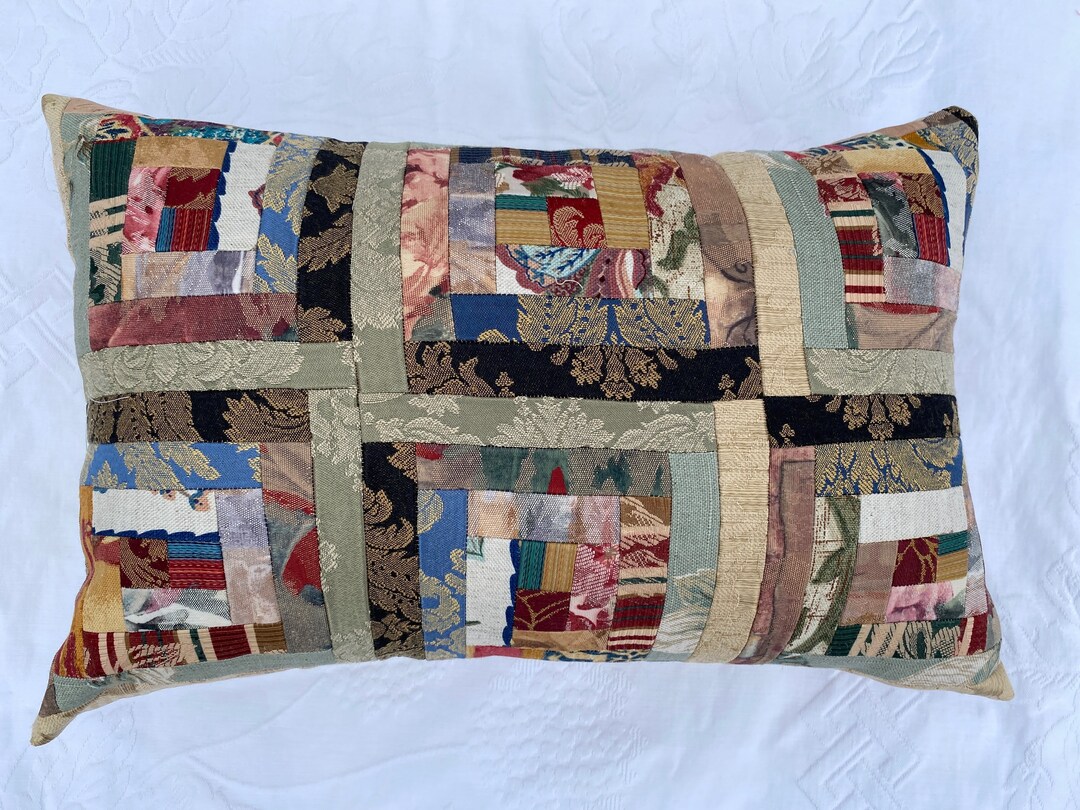 Decorator Pillow Log Cabin Quilt Pattern Decorator Fabrics - Etsy