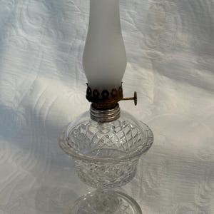 Cute Small Vintage Cut Glass Oil Lamp - Etsy