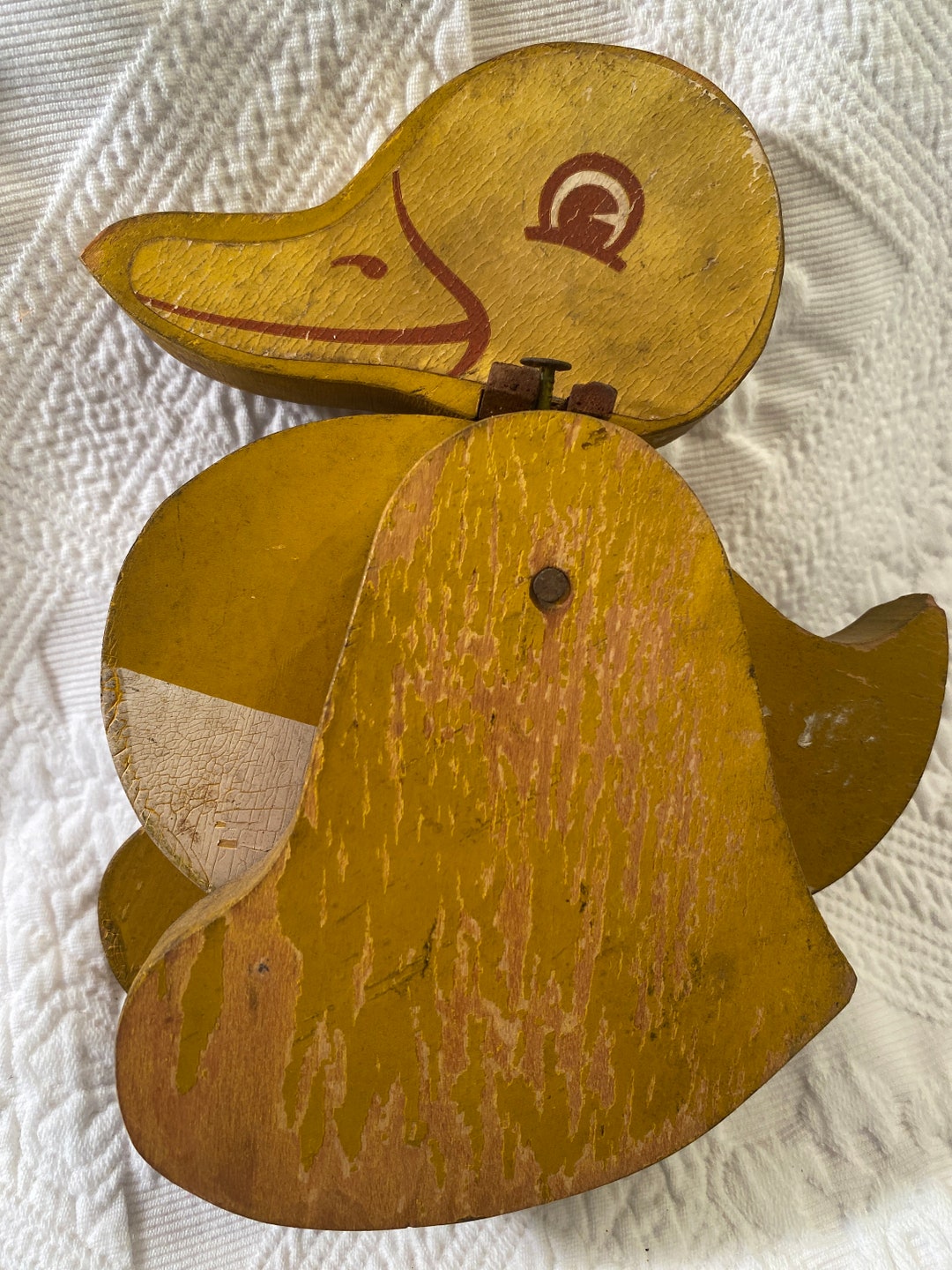 Vintage Yellow Wood Duck Toy: 1940s-50s Movable Head - Etsy