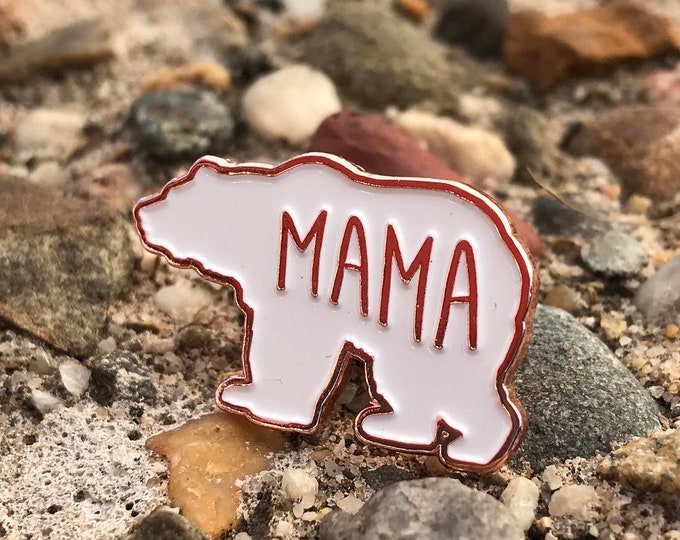Mama Bear Oval Enamel Pin - Mama Enamel Pin - Enamel Lapel Pin - Fun ...