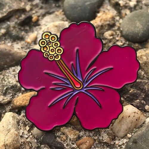 Hawaiian Hibiscus Flower Enamel Pin - Etsy
