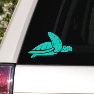Swimming Sea Turtle Car Window Decal - Etsy