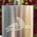 Swimming Sea Turtle Customizable Etched Stainless Steel Flask Barware ...