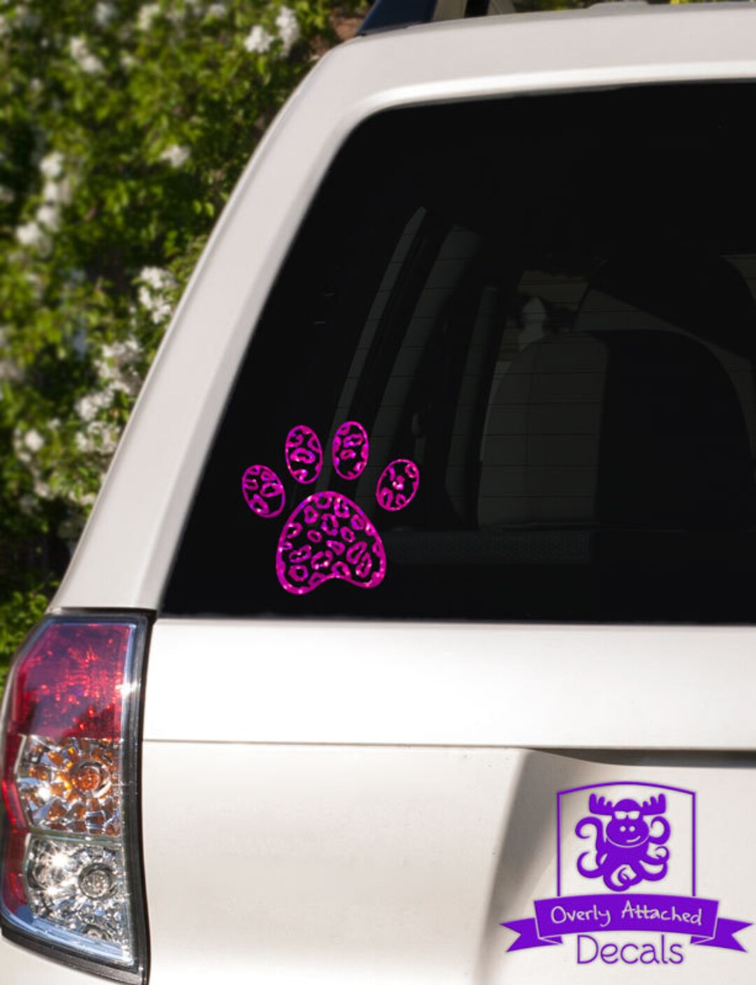Leopard Paw Print Car Window Decal - Etsy