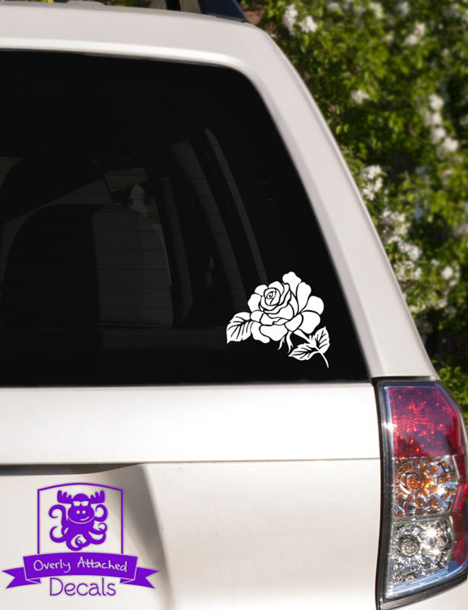 Delicate Rose Car Window Decal - Etsy
