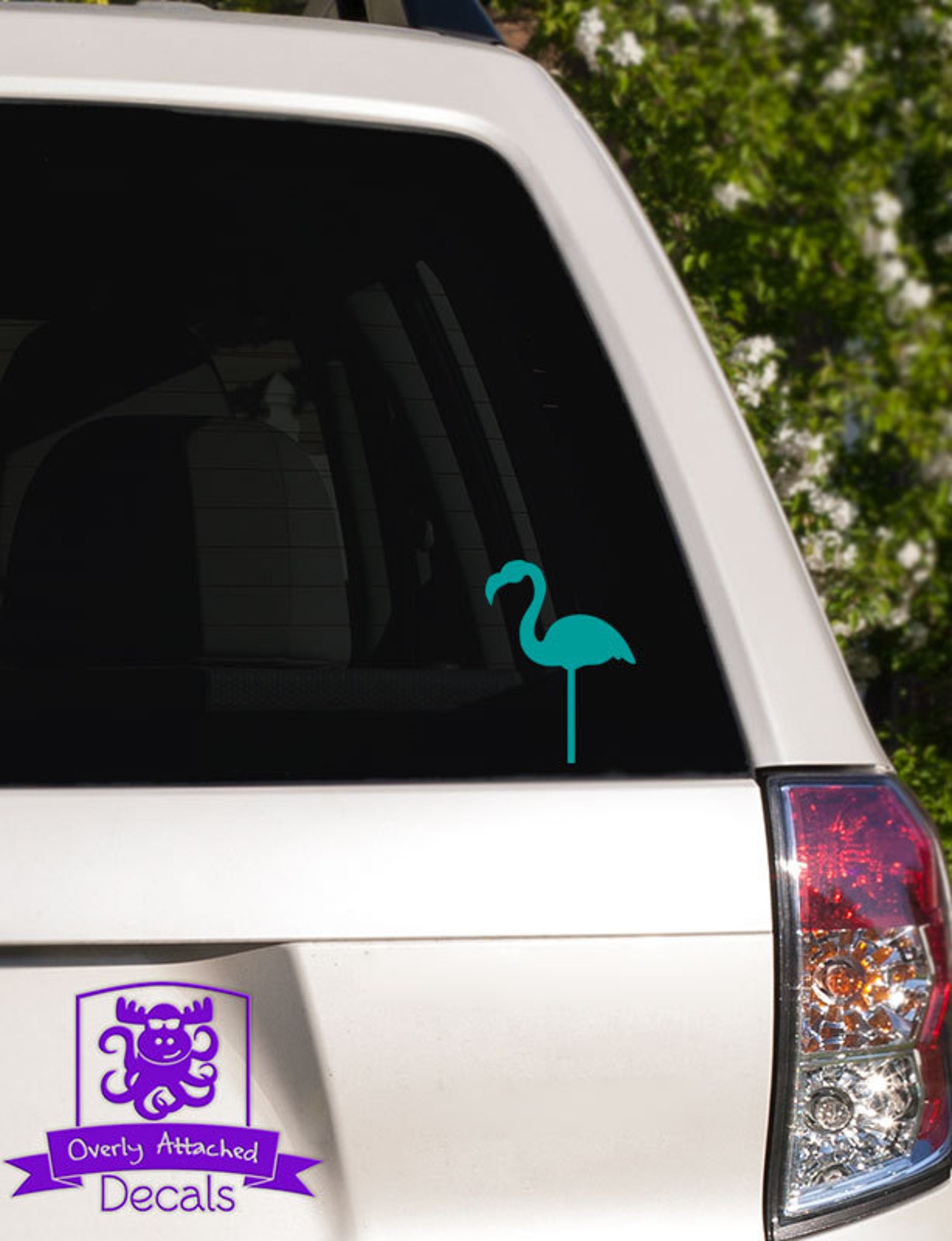 Lawn Flamingo Car Window Decal | Etsy