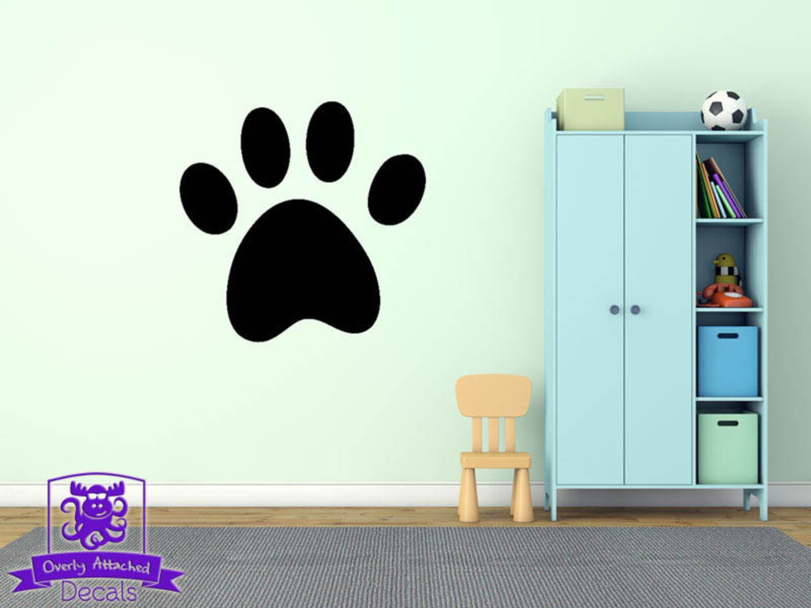 Large Paw Print Wall Decal Decor - Etsy