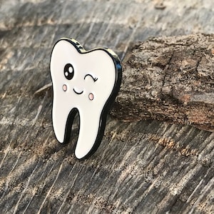 Happy Tooth Molar Enamel Pin - Etsy