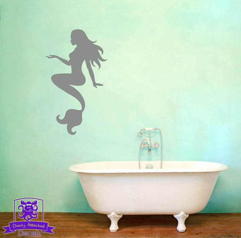 Mermaid Sitting Wall Decal Decor - Etsy