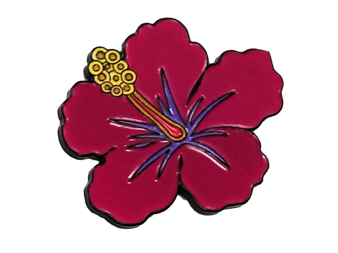 Hawaiian Hibiscus Flower Enamel Pin - Etsy
