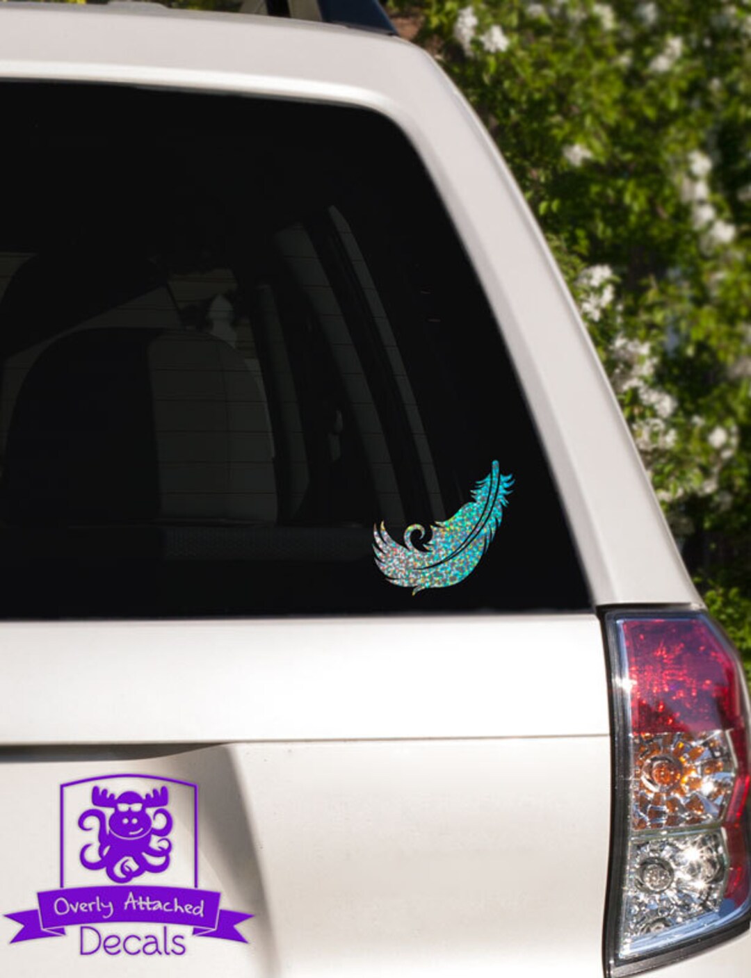Feather Car Window Decal - Etsy