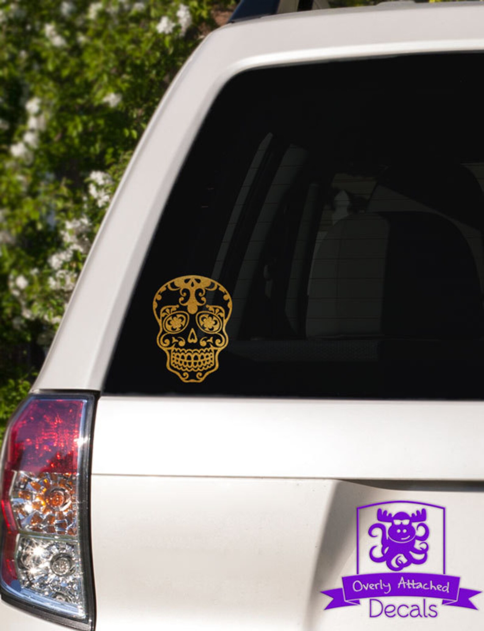 Sugar Skull Car Window Decal - Etsy