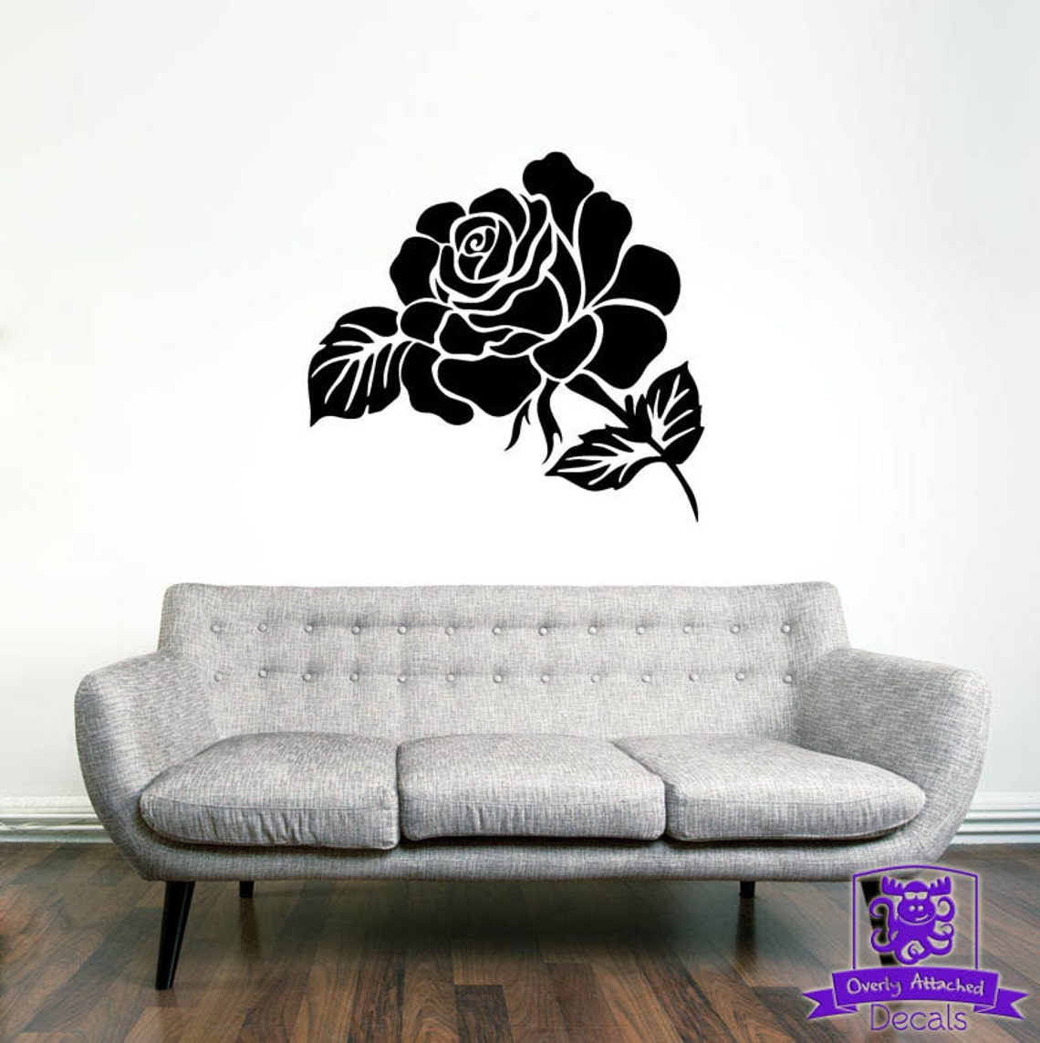 Delicate Rose Wall Decal | Etsy