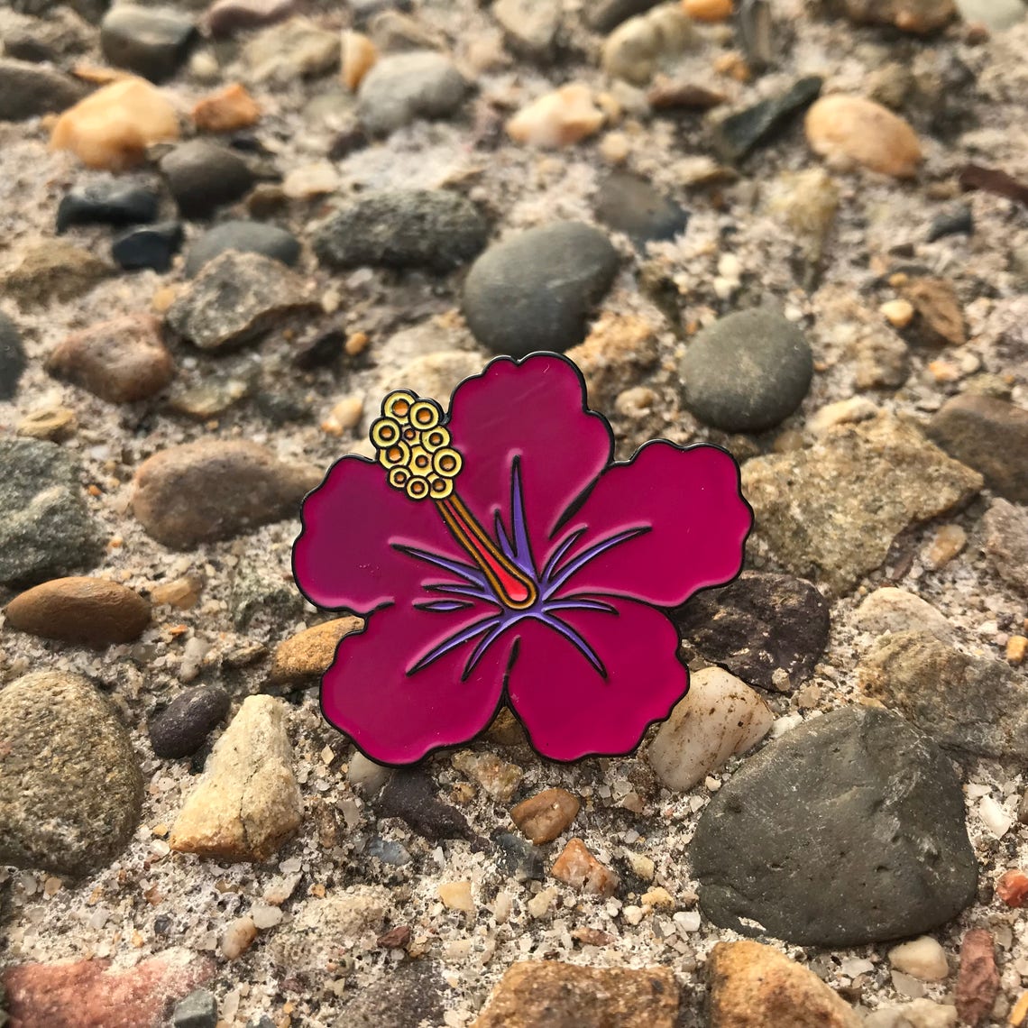 Hawaiian Hibiscus Flower Enamel Pin - Etsy