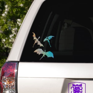 3 Dragons Flying Car Window Decal - Etsy
