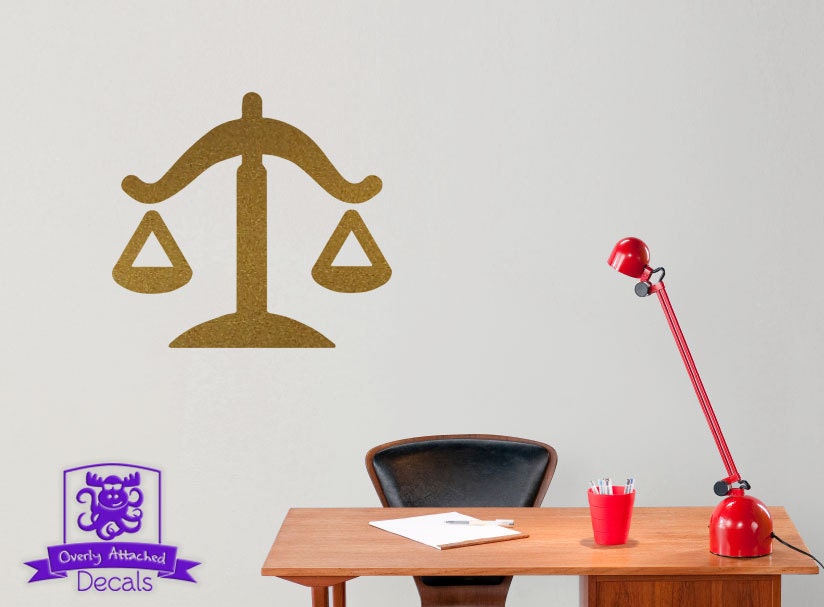 Scales of Justice Wall Decal | Etsy