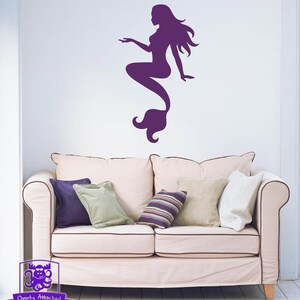 Mermaid Sitting Wall Decal Decor - Etsy