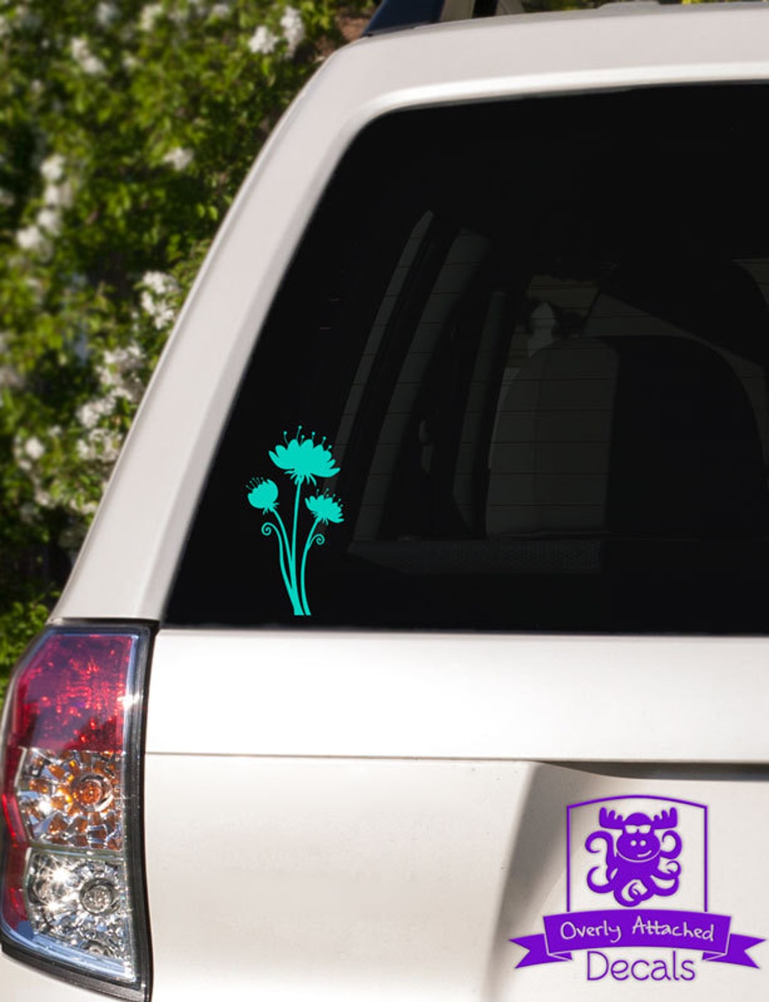 Whimsical Flowers Car Window Decal - Etsy
