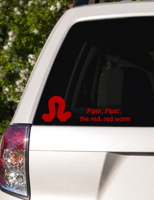 Piper the Red Worm Phish Car Window Decal - Etsy