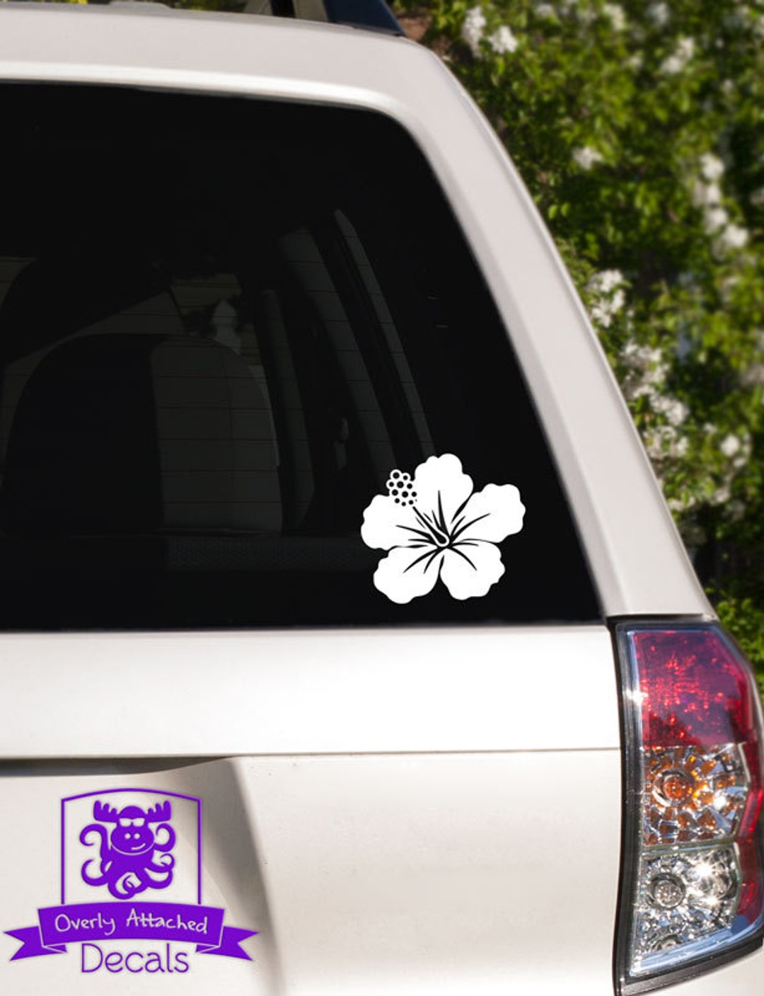 Hawaiian Flower Car Window Decal - Etsy