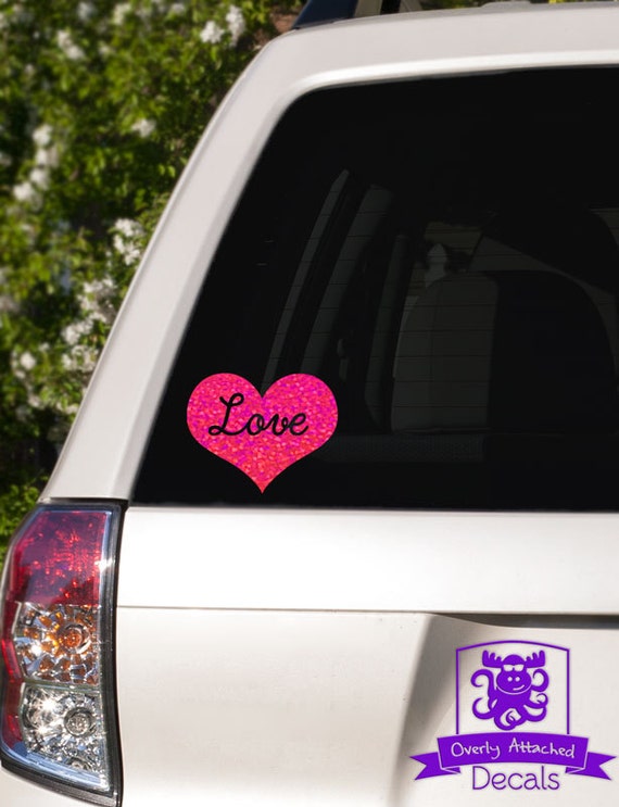 Love Heart Car Window Decal - Etsy