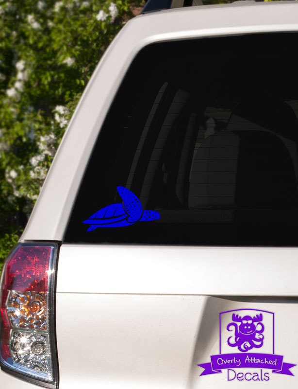 Swimming Sea Turtle Car Window Decal | Etsy