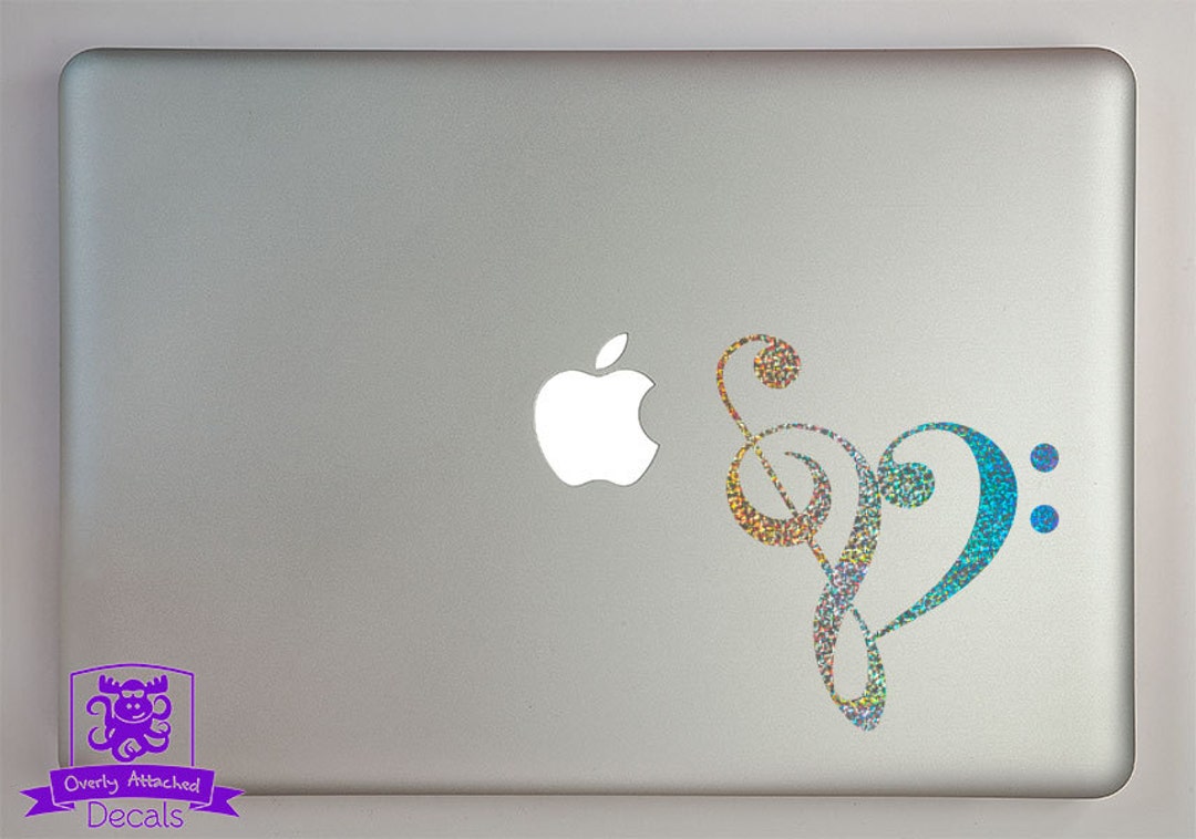 Music Note Heart MacBook Laptop Decal - Etsy