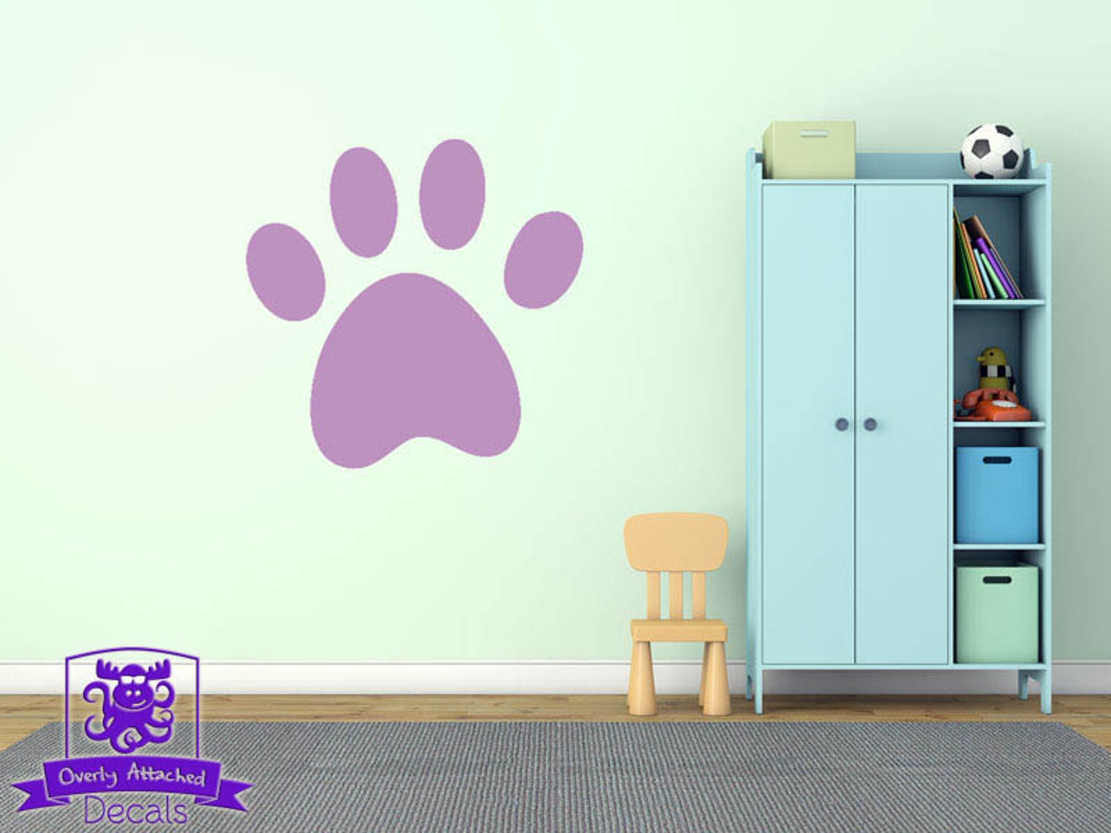 Large Paw Print Wall Decal Decor - Etsy