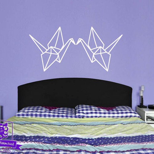 Origami Cranes Wall Decal Paper Crane Art Paper Crane Decal | Etsy