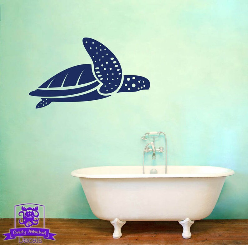 Swimming Sea Turtle Wall Decal Decor | Etsy