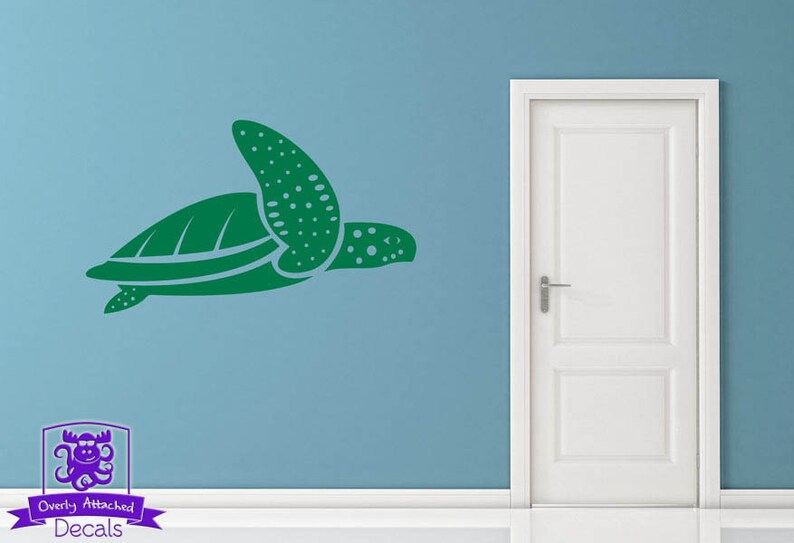 Swimming Sea Turtle Wall Decal Decor | Etsy
