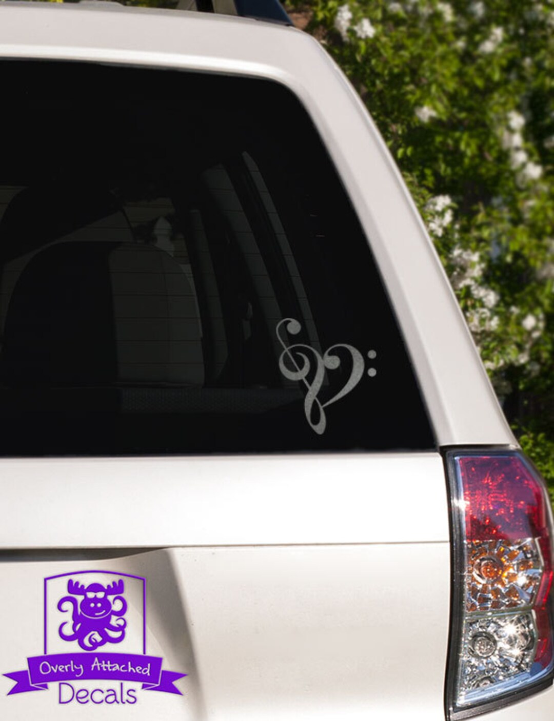 Music Note Heart Car Window Decal - Etsy